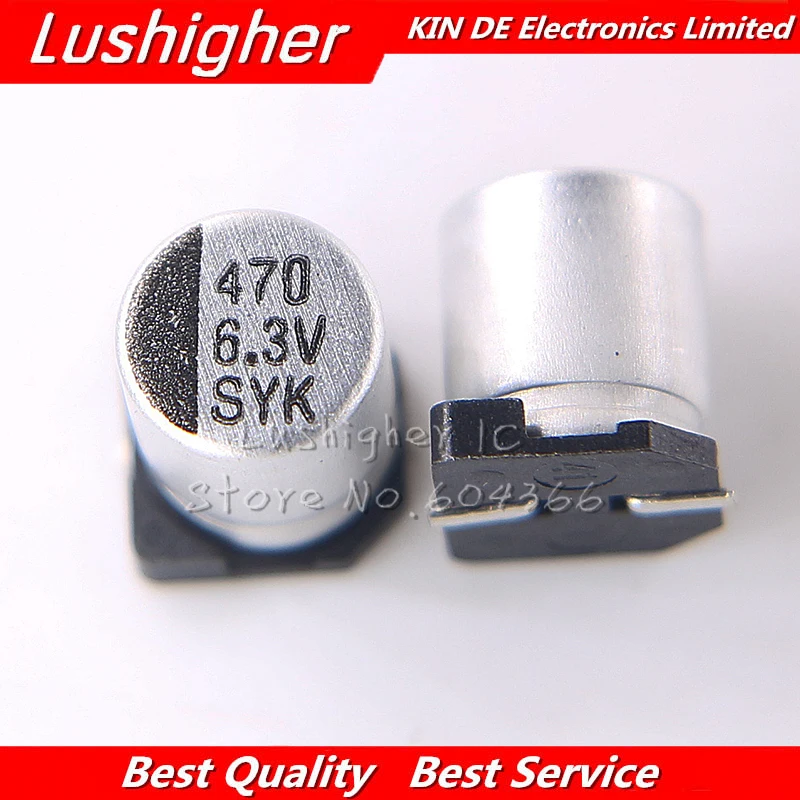 10pcs 6.3V 470UF Size 6x7mm SMD 6.3V470UF Aluminum Electrolytic Capacitor