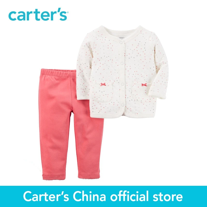 Carter's 2 Piece baby children kids clothing Girl Heathered Cardigan ...