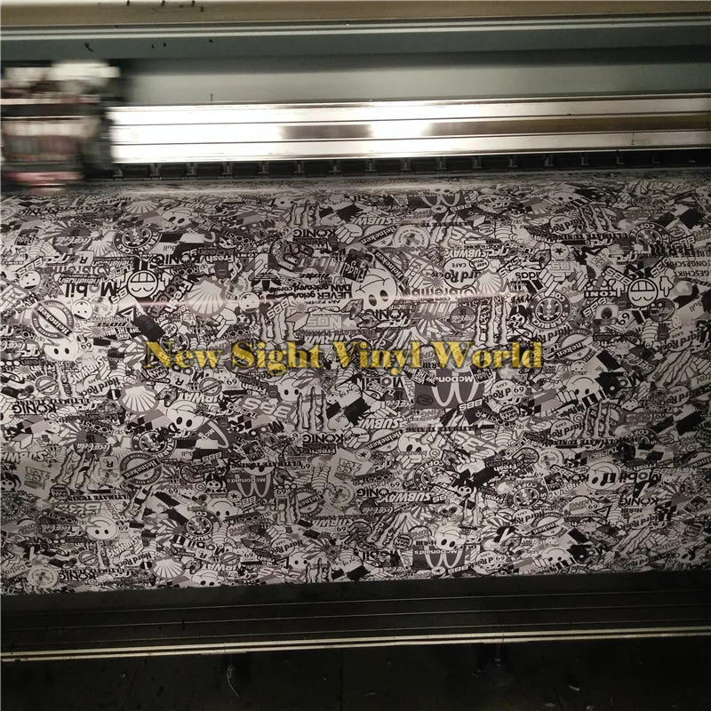 Black White Sticker Bomb Car Wrap Car Body Vinyl For Car Decals Air ...