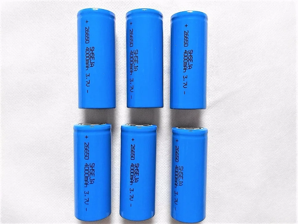 6PCS 26650 rechargeable battery 3.7V4000mAh 5A Discharge Lithium li ion ...
