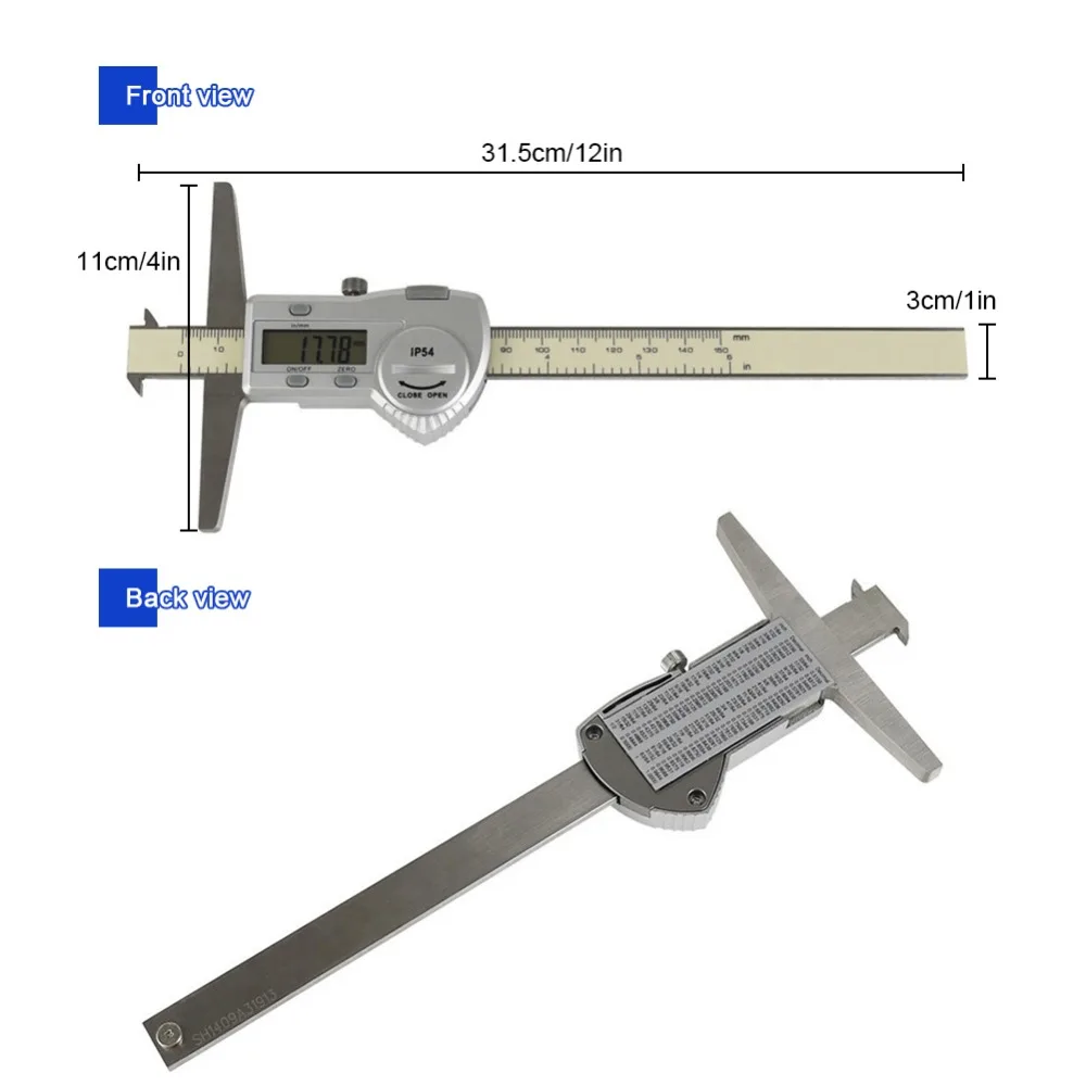 Digital Vernier Caliper Micrometer Double Hook 150-300mm Electronic LCD ...
