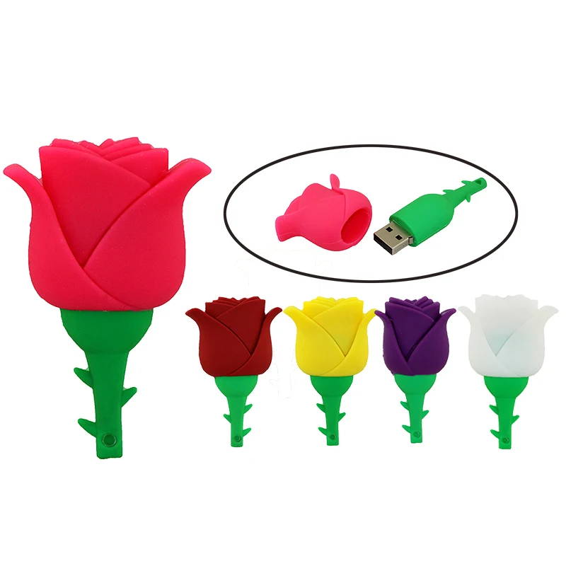 Usb Flash Drive Rose Flower Beautiful Artificial Flower 4g Pendrive 64g ...