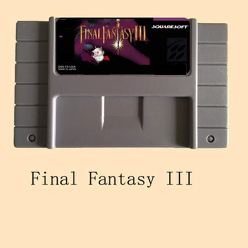 Final Fantasy III 16 bit Big Gray Game Card For USA NTSC Game Player ...