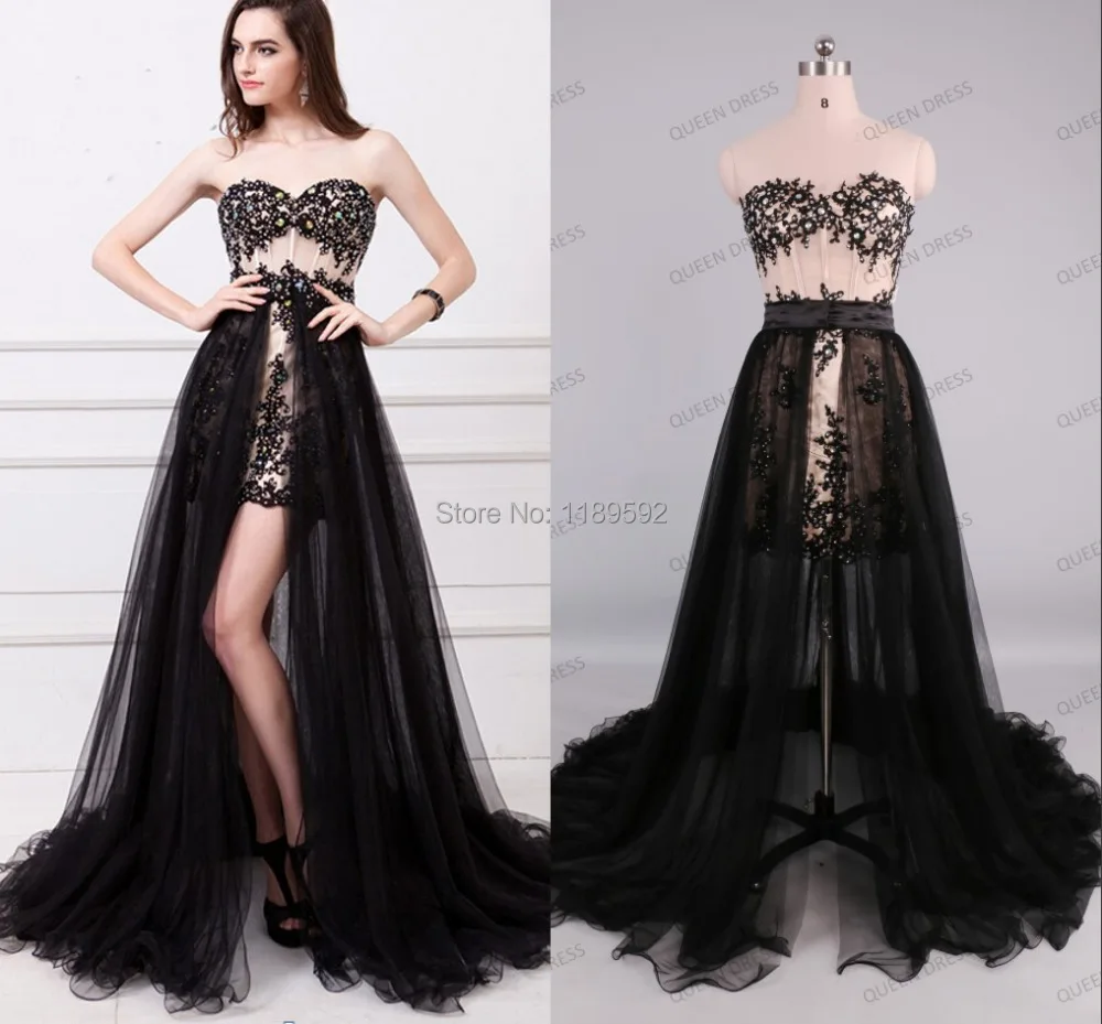 Japanese Black Satin Tulle Detachable Skirt Train Real Sample Beautiful ...