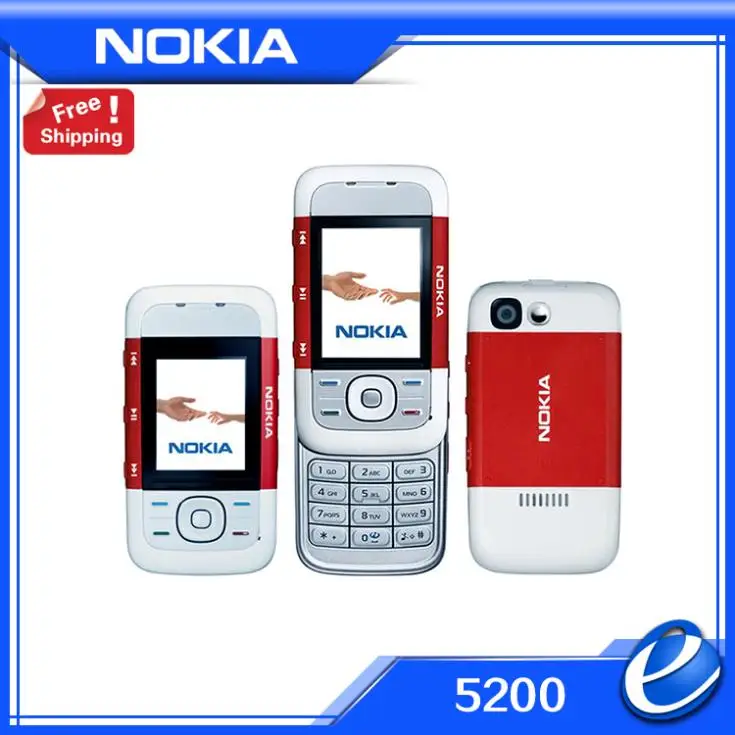 5200เดิมNokia 5200ปลดล็อคโทรศัพท์สไลด์ที่มีคุณภาพดีโทรศัพท์มือถือตกแต่ง ...