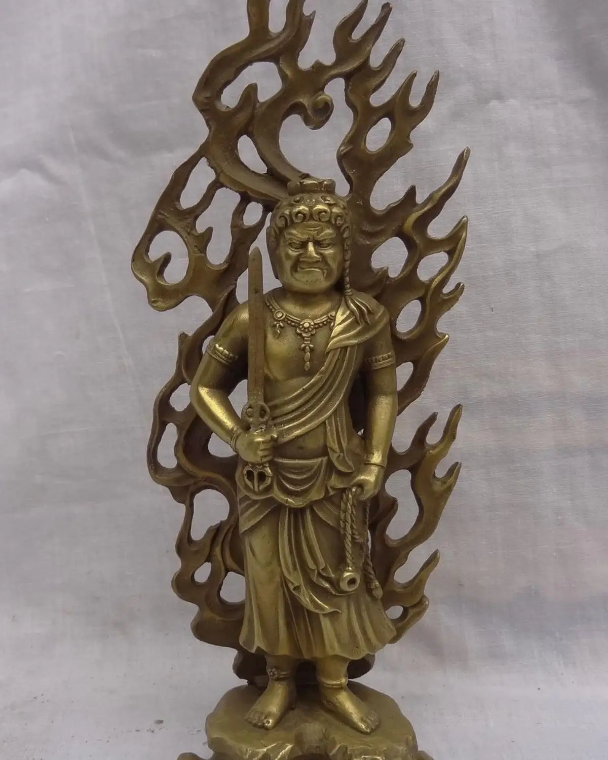 8 "Japonês Fudo Budismo Puro Bronze Em Pé Mio O Achalanatha Estátua de ...