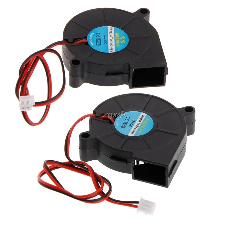 3D Printer Fan 5015 12V 24V 0.23A Sleeve Bearing Brushless Fan ...