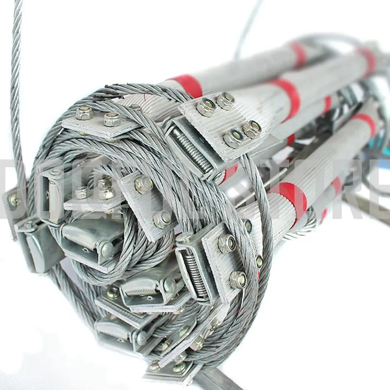 66FT Fire Escape Ladder 20M Folding Steel Wire Rope Ladders Aluminum ...