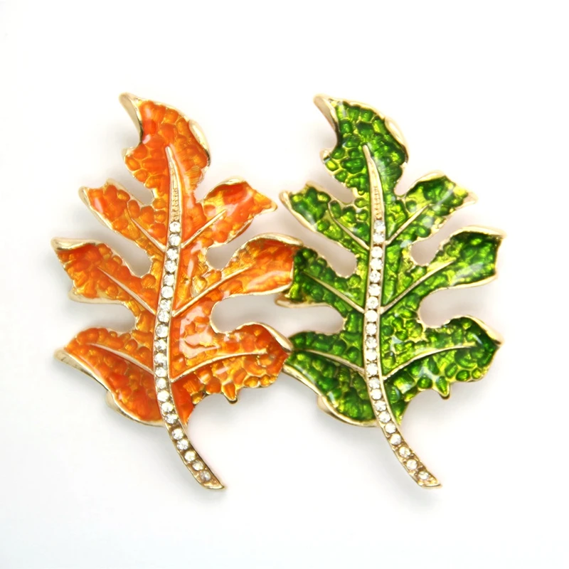 Trendy Rhinestone Leaves Brooch Fashion Jewelry Brooches Maple Leaf ...
