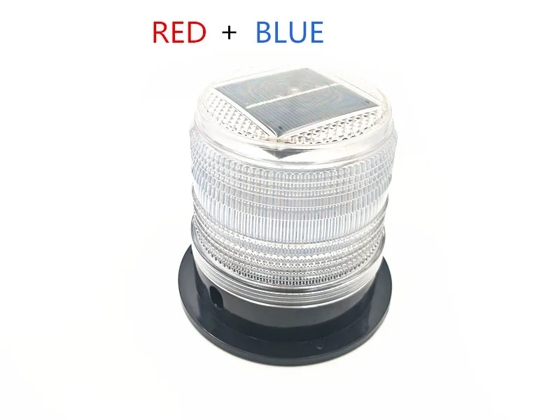 white colors BLUE RED LED Solar Warning Light car burst flash traffic ...