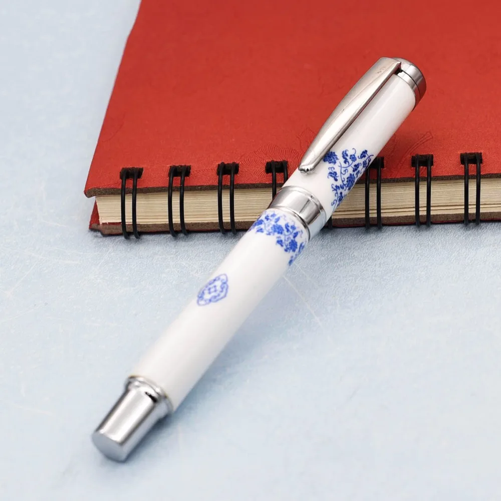 Chinese-blue-and-white-porcelain-copper-Fountain-Pen-Office-School ...