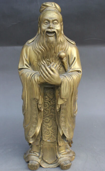 ymying 1012+++++13" Famous China Taoism Founder Philosopher Brass LaoZi ...