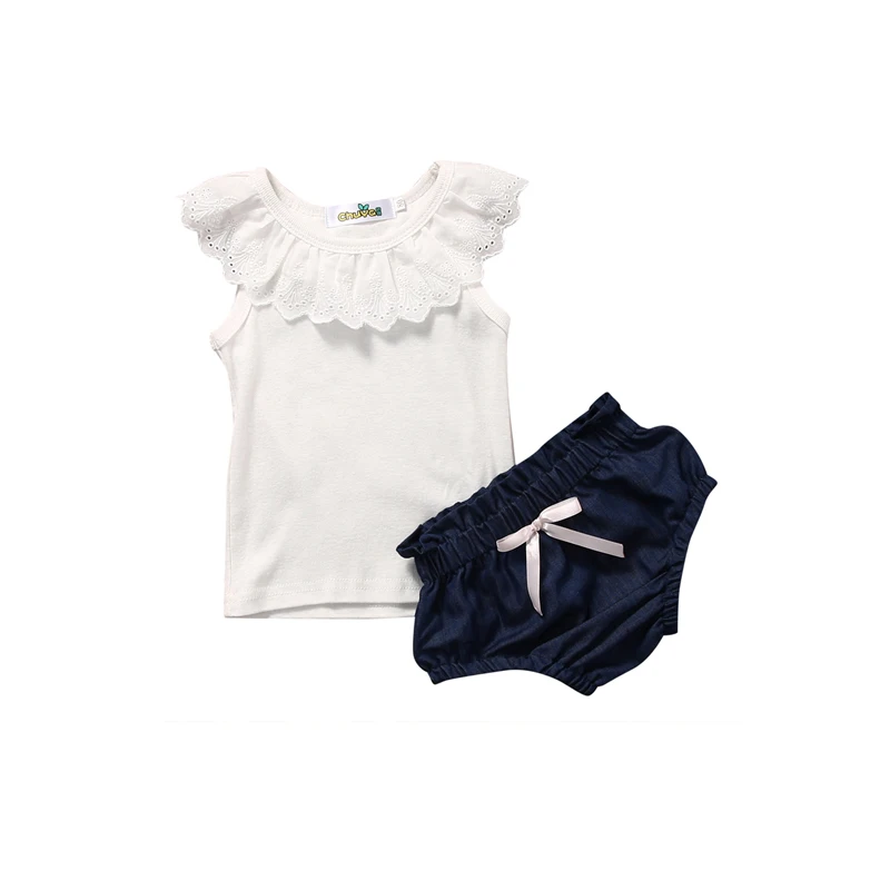 2pcs Fashion Cute Newborn Infant Baby Girl Short Sleeve O-neck Pullover ...