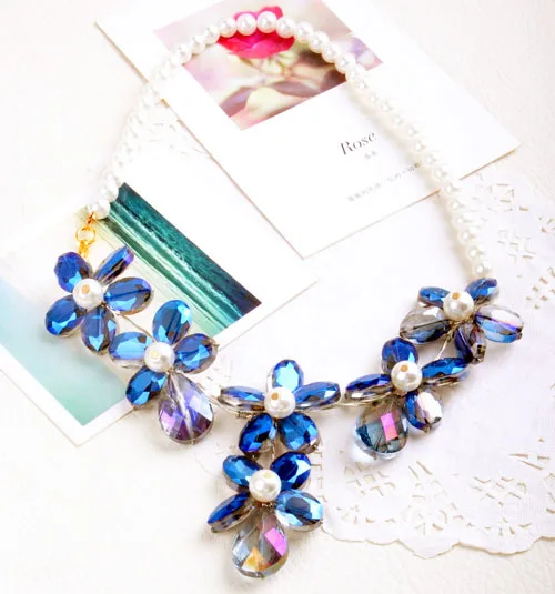 Exclusively designed European style flower jewelry necklace baroque ...