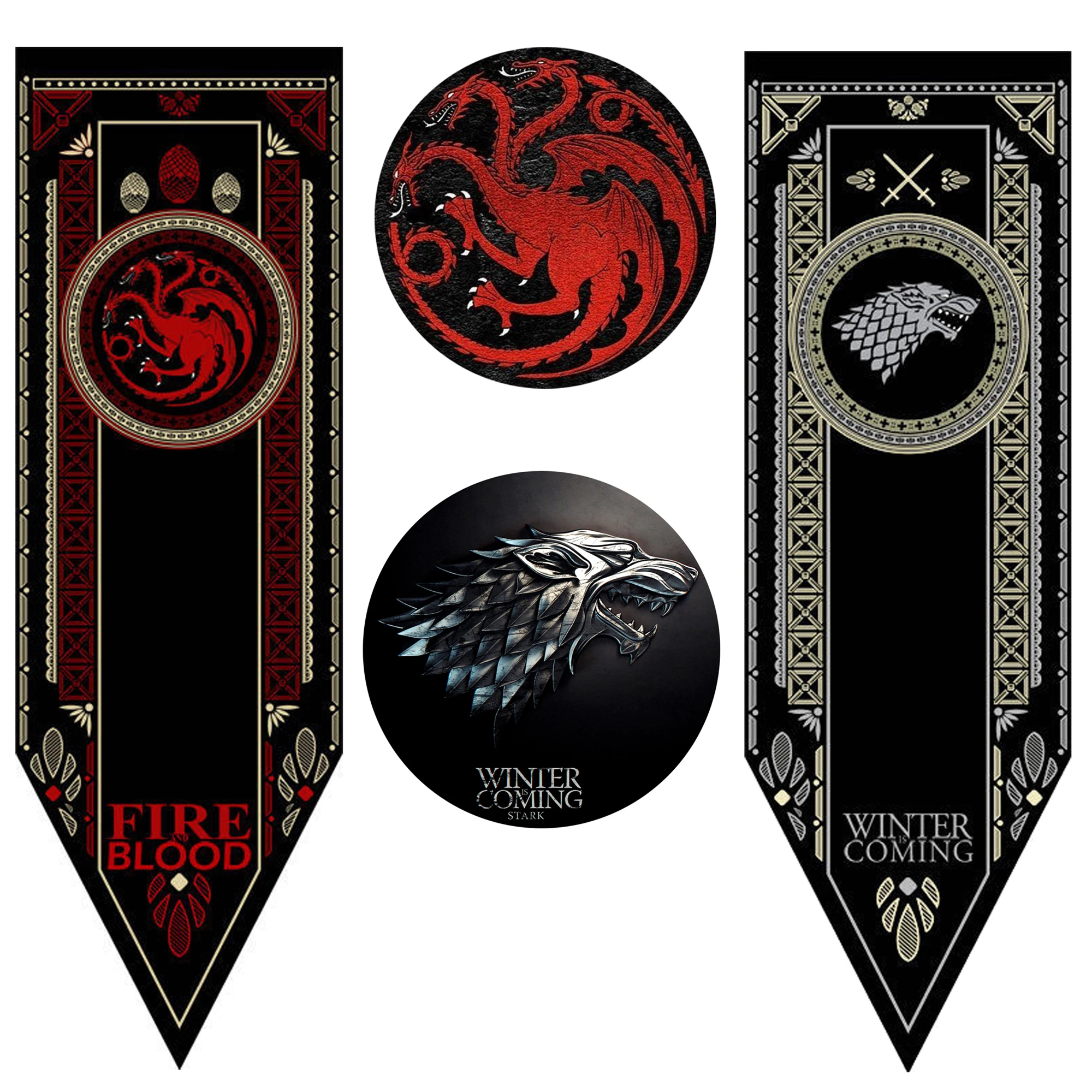 New Game Of Thrones Flag Banners Stark & Targaryen & Lannister banner ...