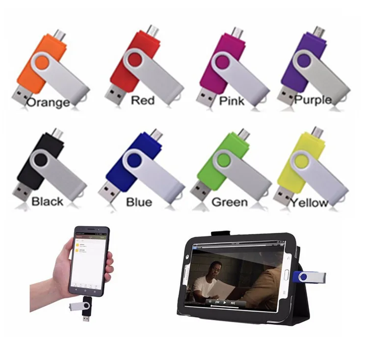 Dual Port Smart Phones Otg Usb Flash Drive 64gb Pendrive 32gb Pen ...