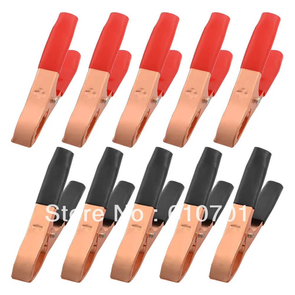 10pcs-30A-Red-Black-Insulating-Plastic-Coated-Test-Probe-Alligator ...