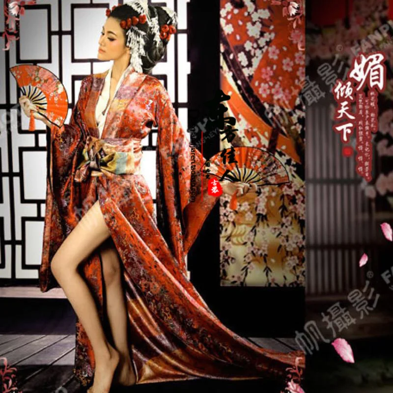 Mei Qing Tian Xia Sexy Japanese Geisha Kimono For Performance Or Thematic Photography Costume