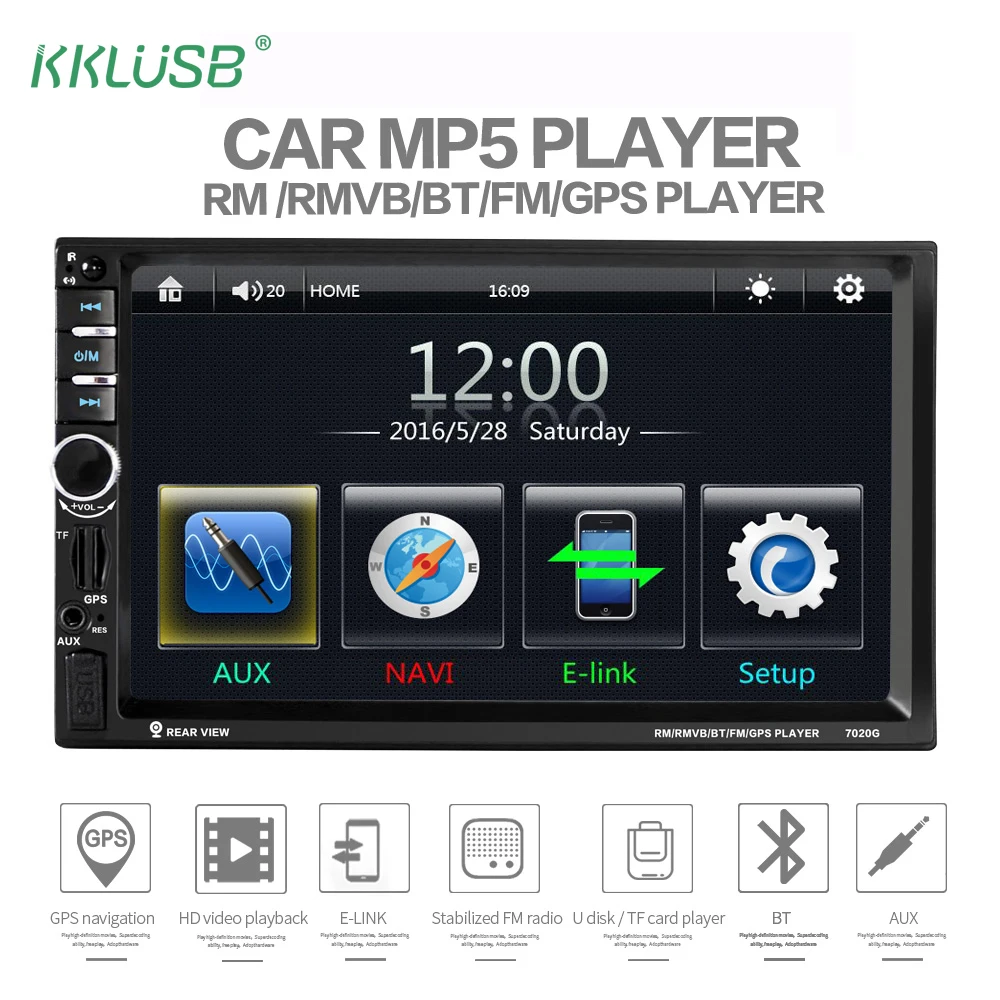 7020g Duplo 2 Din Áudio Do Carro Auto Rádio Bluetooth Jogador 12 V 7 Polegada Tela De Toque 2din ...