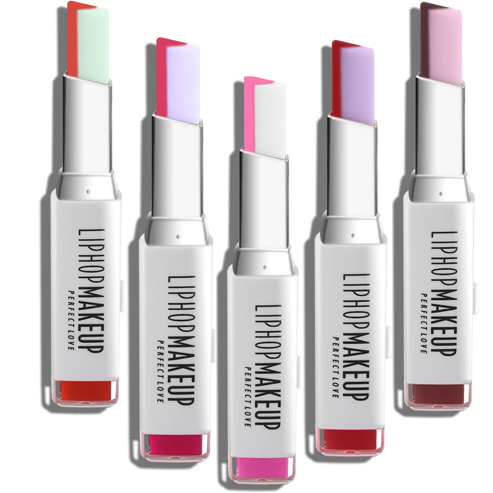 lip gloss makeup Fashion Korean style gradient color lipstick Two color ...
