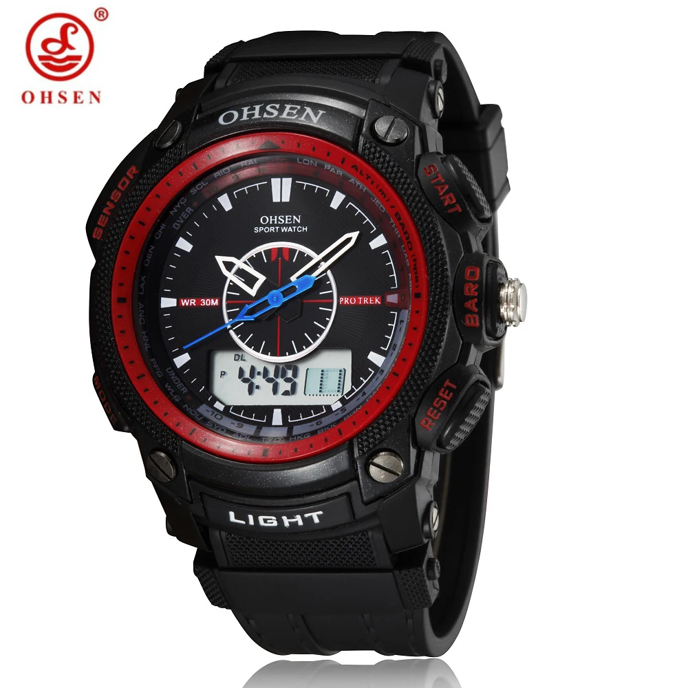 Ohsen Men Sports Watch Quartz Waterproof Wrist Watch Multifunctional ...