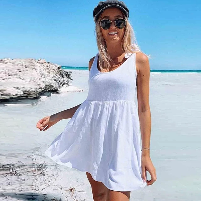 White Beach Dresses For Little Girls
