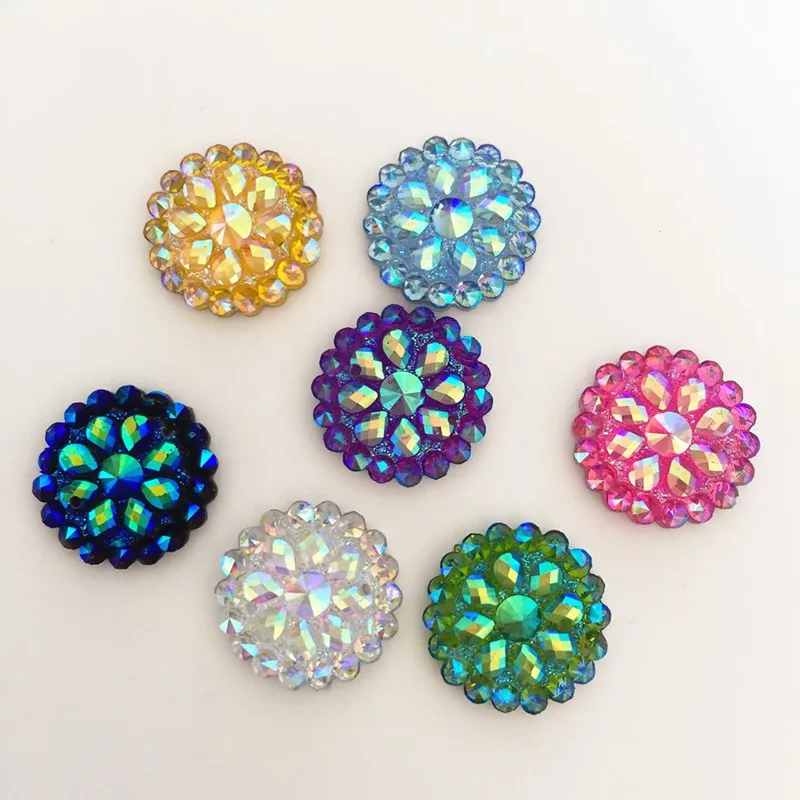 Botones de diamantes de imitación redondos de resina AB ostentosos ...