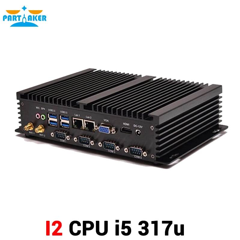 Dual LAN Fanless Industrial Mini PC Windows 7 Dual Nic 4*RS232 HDMI VGA ...