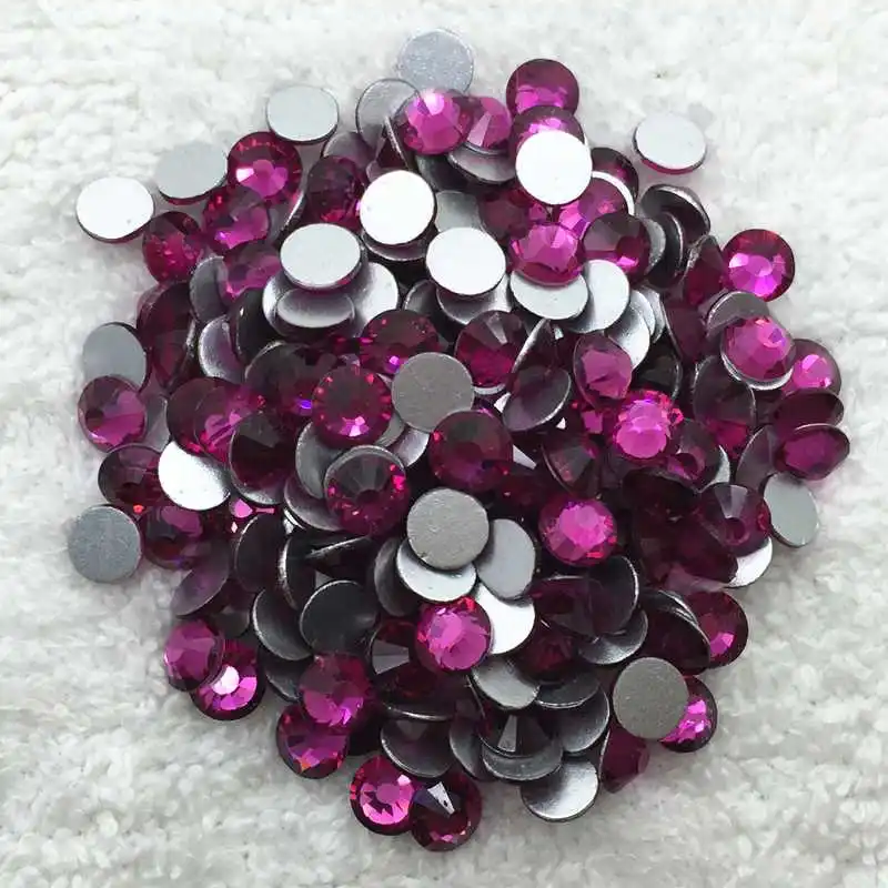 TopStone Fuchsia Color SS3~SS34 Flat back Rhinestones Non Hotfix Silver ...