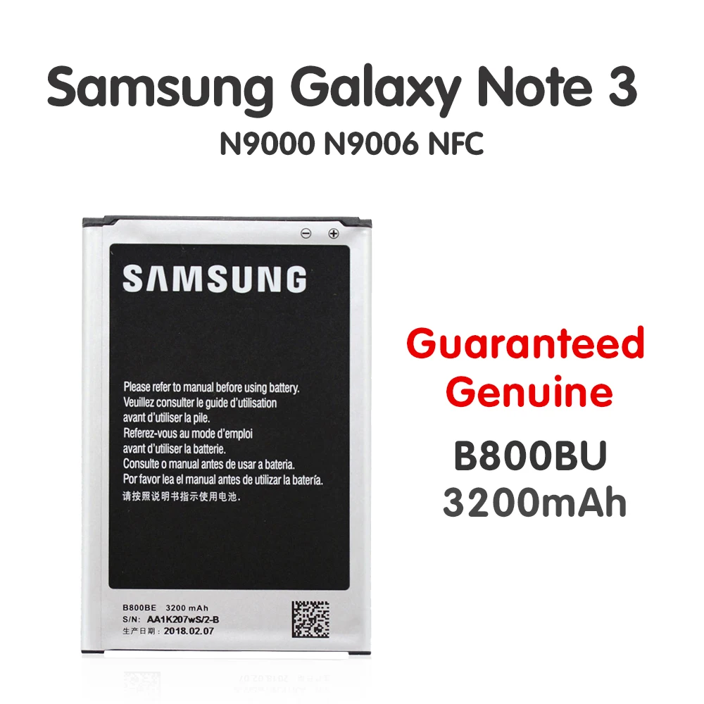 Original Samsung Battery For Galaxy Note 3 N9000 N9006 N9005 B800BC ...