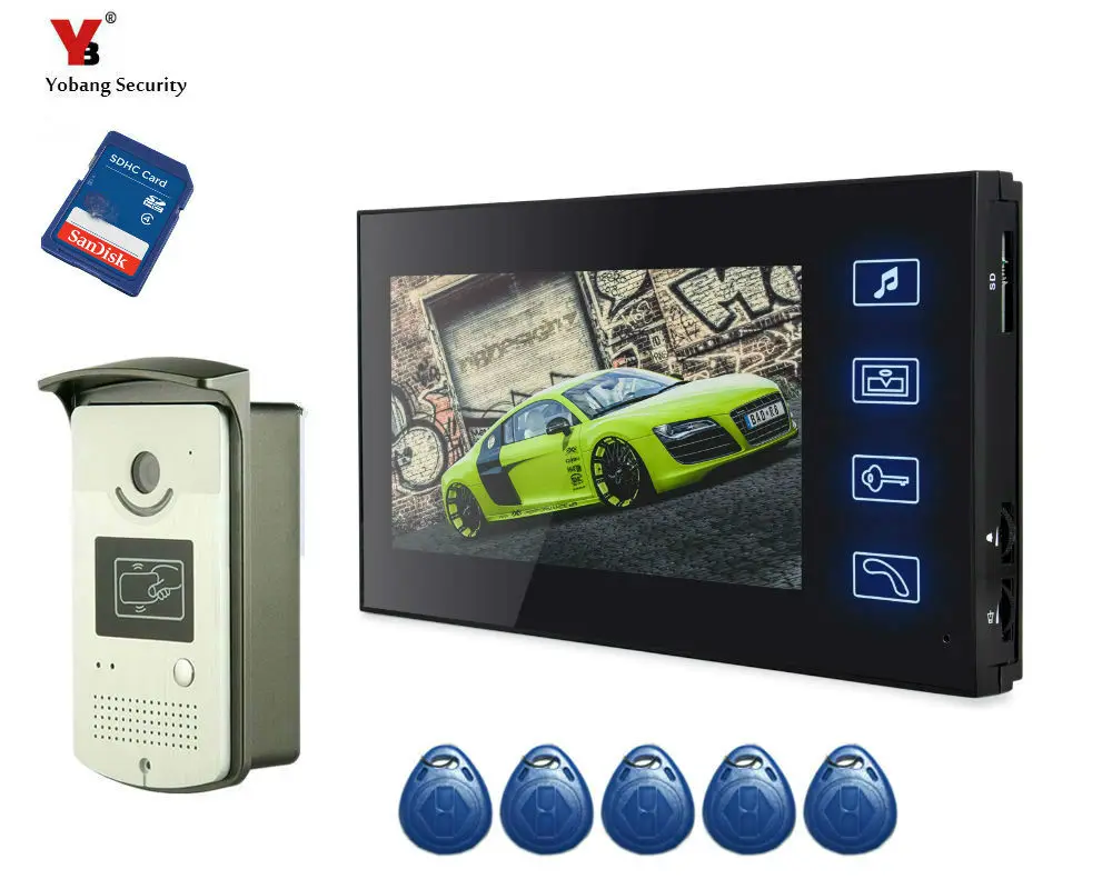 Yobang Security freeship 7Inch Color Record Screen Video Intercom Door ... Yobang Security freeship 7Inch Color Record Screen Video Intercom Door ...