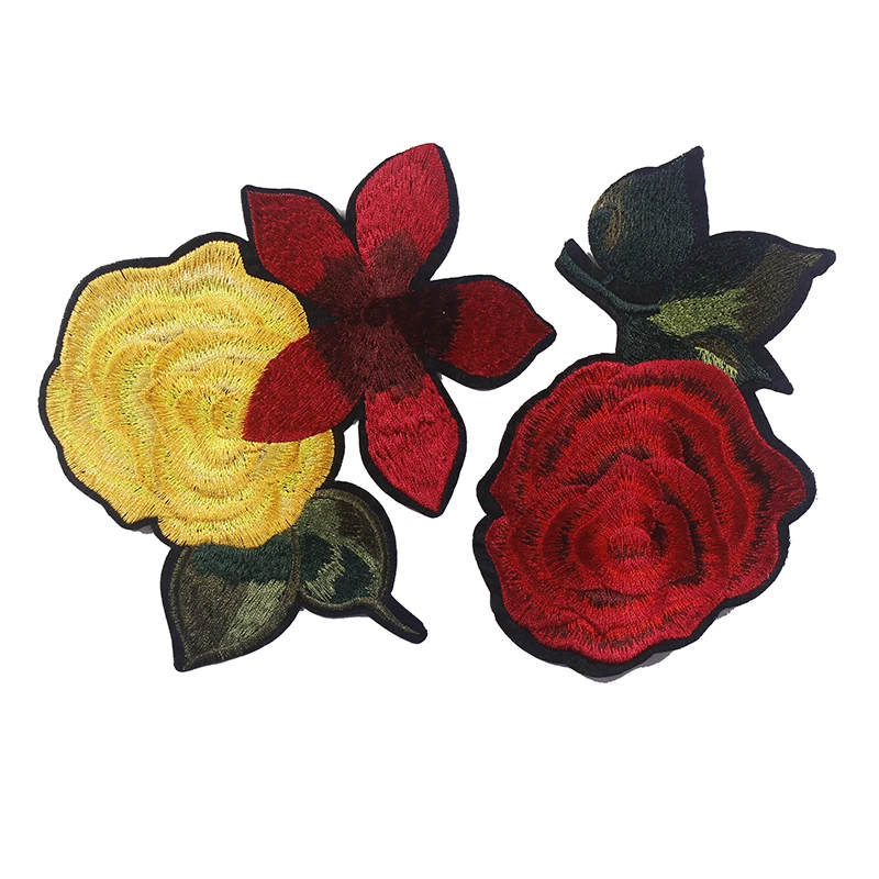10set Multicolor Floral Embroidery Iron On Applique Patches For Lace