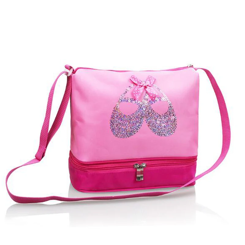 Bazzery Pink Canvas Ballet Dance Bags For Girl Sequins Ballet Shoes ...