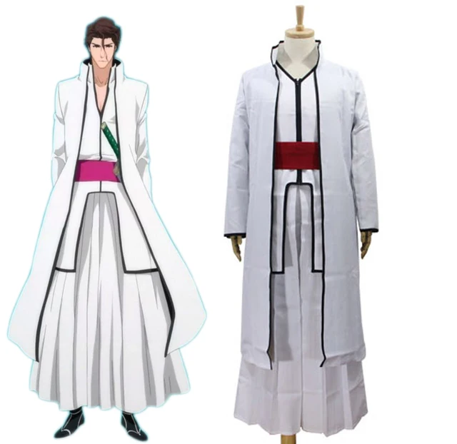Anime Bleach Aizen Sosuke Cosplay Costume Ensemble Complet Blanc Kendo ...