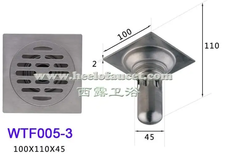 Bathroom 4" 201 stainless steel deepwater sealing water trap dual ...