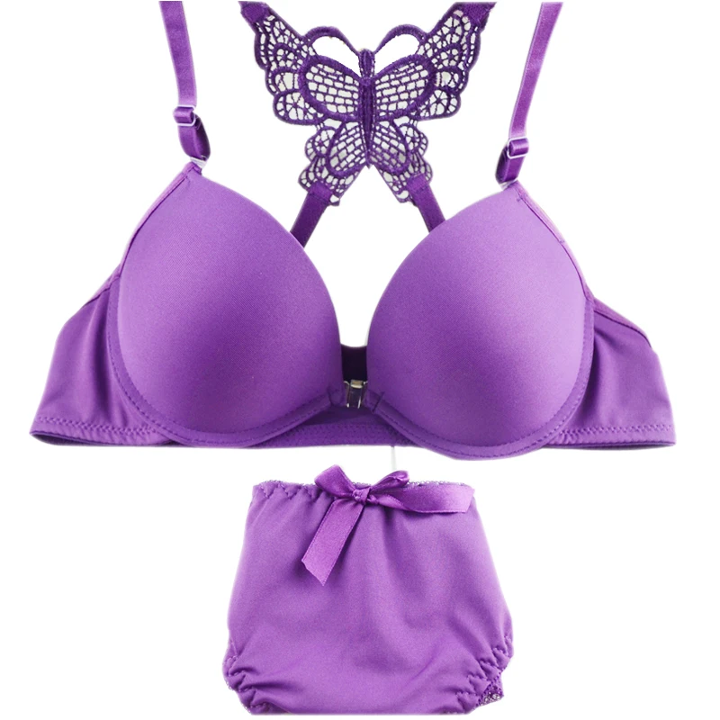 Ladychili Women Seamless Bra Front Open Bra Butterfly Crochet Y Back ...