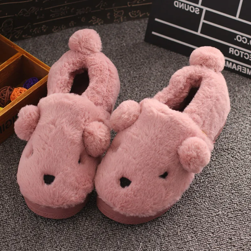 Winter Shoes Woman Men Indoor Home Slippers Cute Rabbit Design Slip On ...