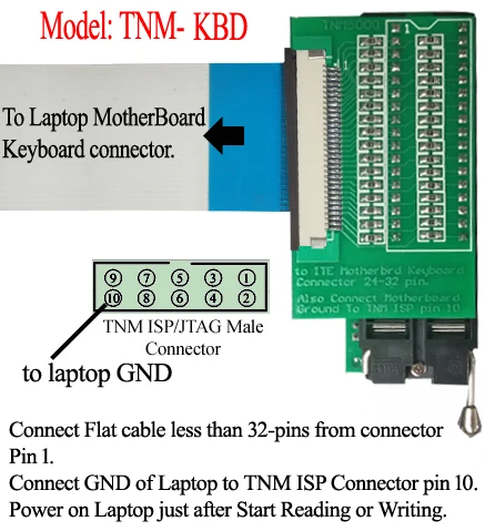 Tnm-kbd Io Adapter For Tnm5000 Programmer To Ite Laptop Motherboard ...
