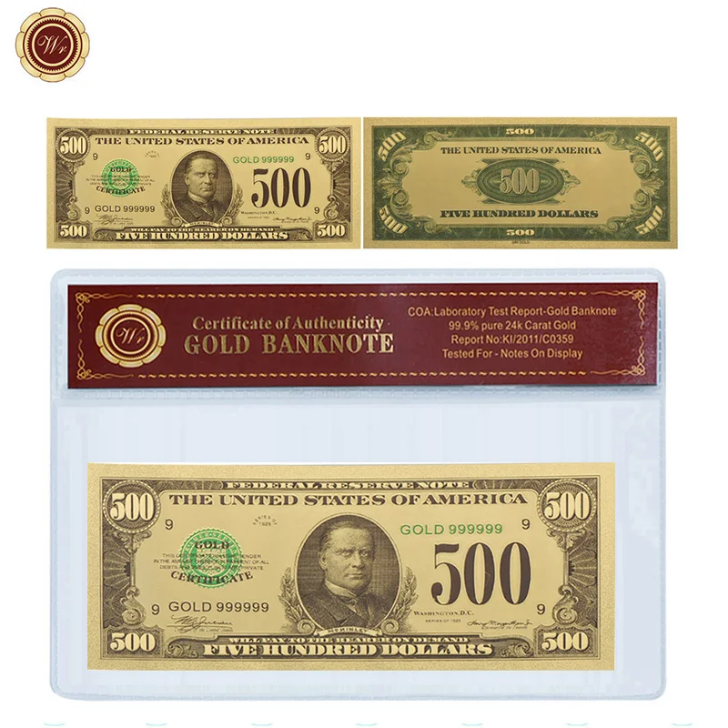 WR American Colorful 24k Pure Gold Banknote Collectible Currency Bill ...