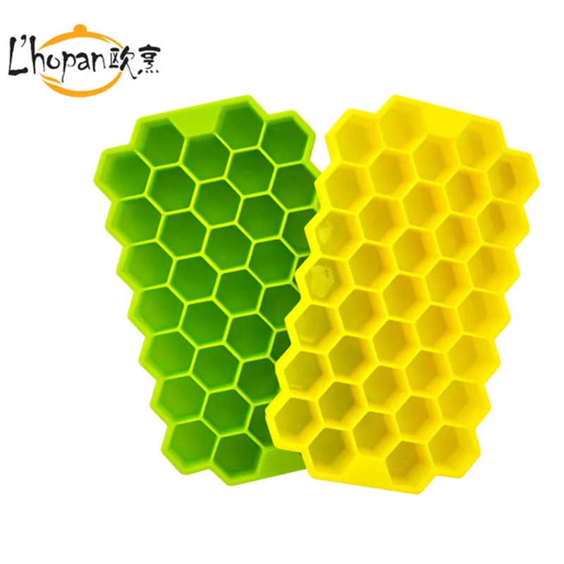 Honeycomb pattern ice cube tray/ soft silicone colorful ice cube tray ...