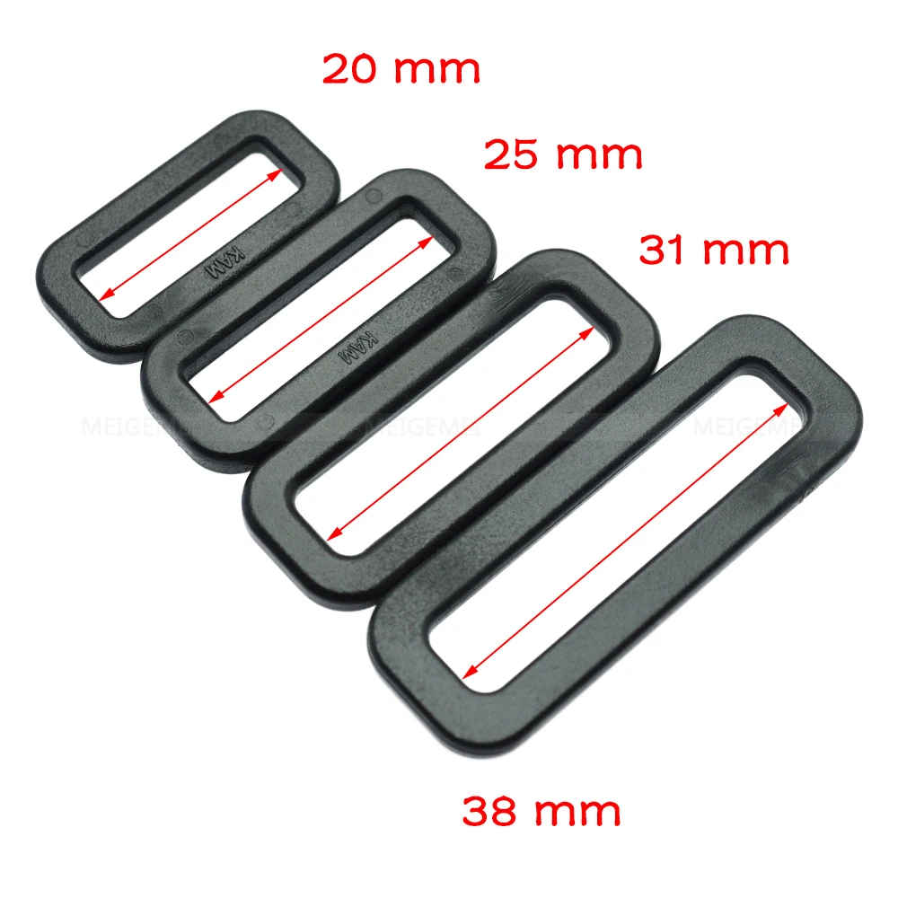 100pcs/pack Plastic Loops Looploc Rectangle Rings Adjustable Buckles ...