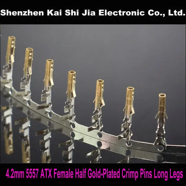 200PCS-4-2mm-5557-Female-ATX-PCIE-GPU-PSU-Cable-Half-Gold-Plated-Crimp ...