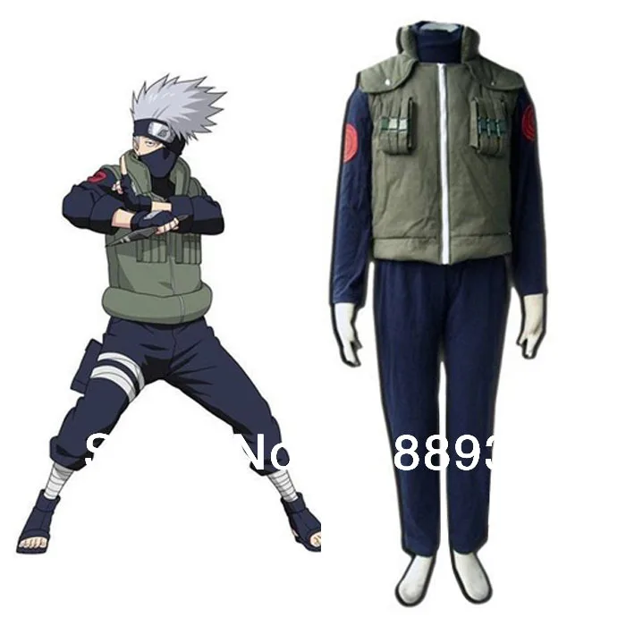 Naruto Kakashi Konoha gakure Jonin cosplay costume Ninja party ...