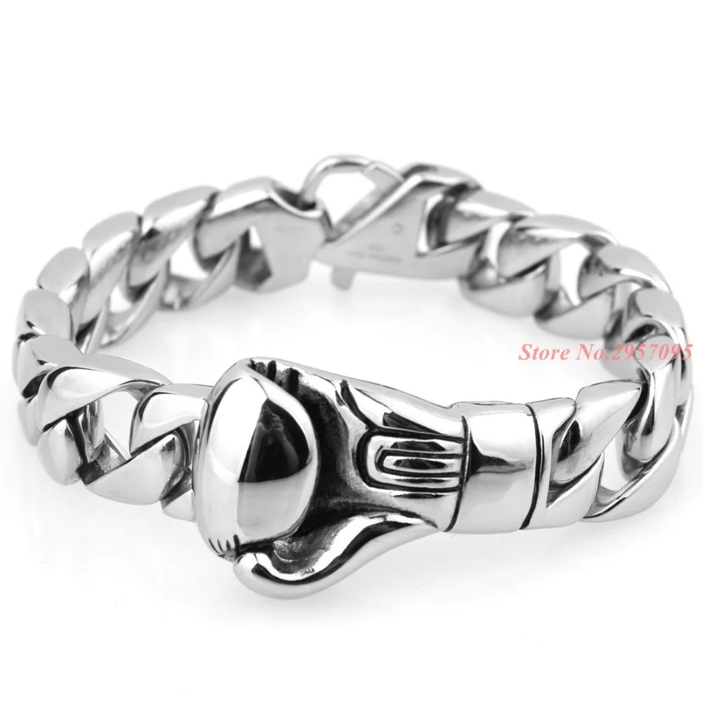 15mm Wide 22cm Long Boys Mens Chain Smooth Curb Link Boxing Boxer Glove ...