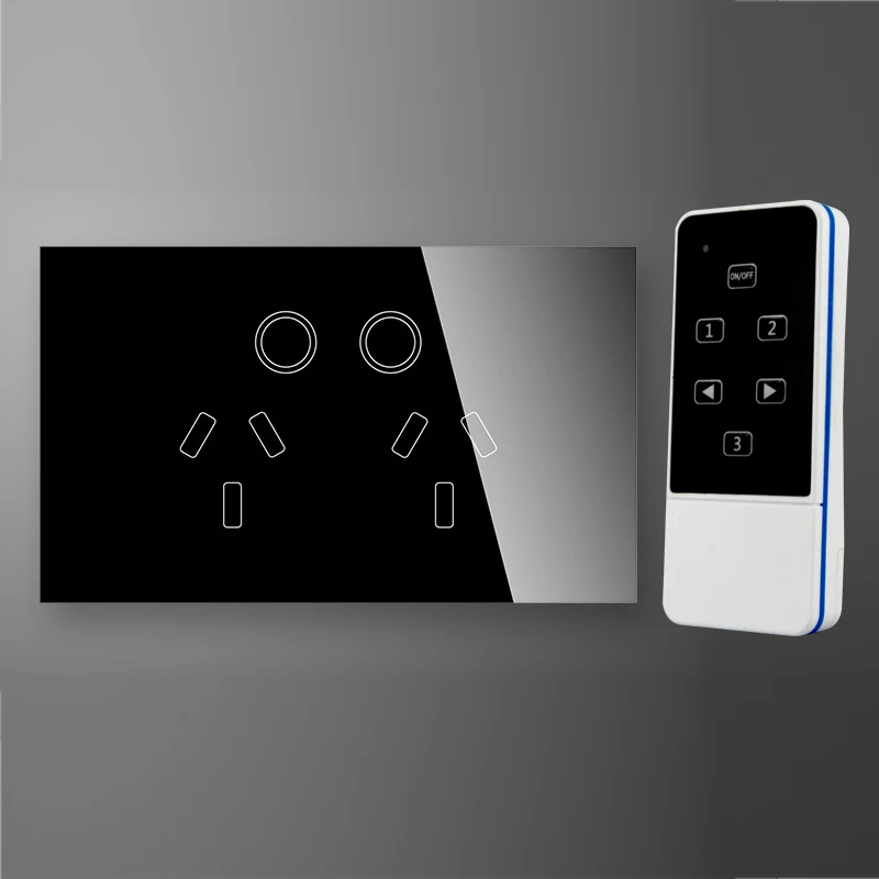 ASEER AU Approved Touch Wall Double Sockets with Remote Control,15A ...