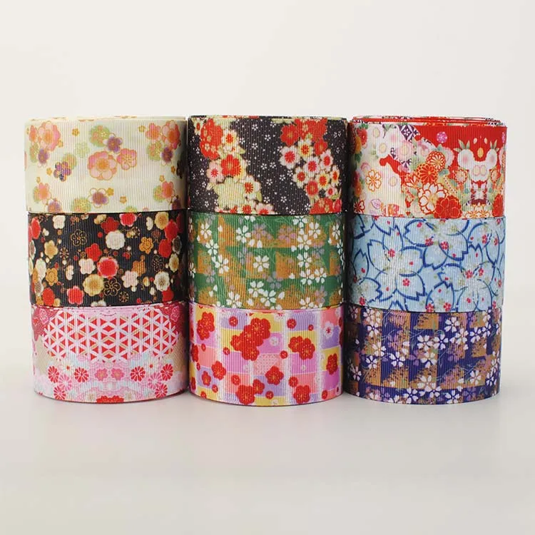 Grosgrain Ribbon Japan | Print Japanese Flower Ribbon | Grosgrain ...