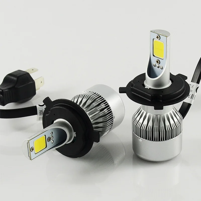 H4 led Car headlight lamp 7600LM 72w COB car H4 led hi lo headlight ...