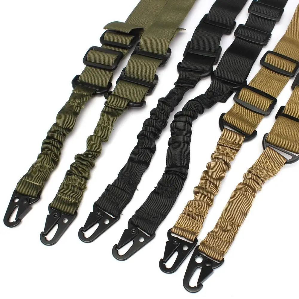 Tactical 2 Point Sling Adjustable Bungee Rifle Gun Sling Strap Two ...
