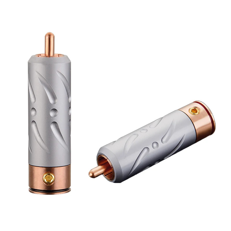 4pcs Hi End Performance Vr109 Red Copper Rca Plug Soldering Audio Speaker Connectors In Plug