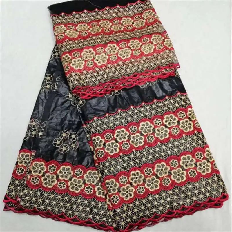 African-Cotton-Flower-Pattern-Embroidered-Guinea-Brocade-Fabrics-with ...